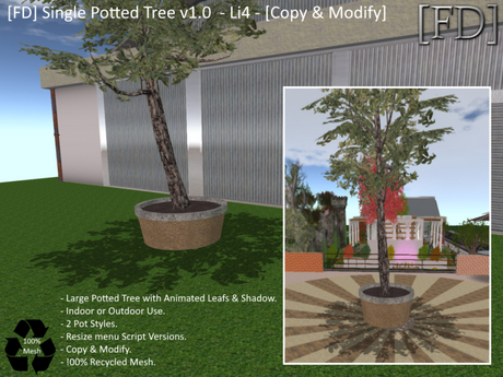 Second Life Marketplace - [FD] Single Potted Tree v1.0